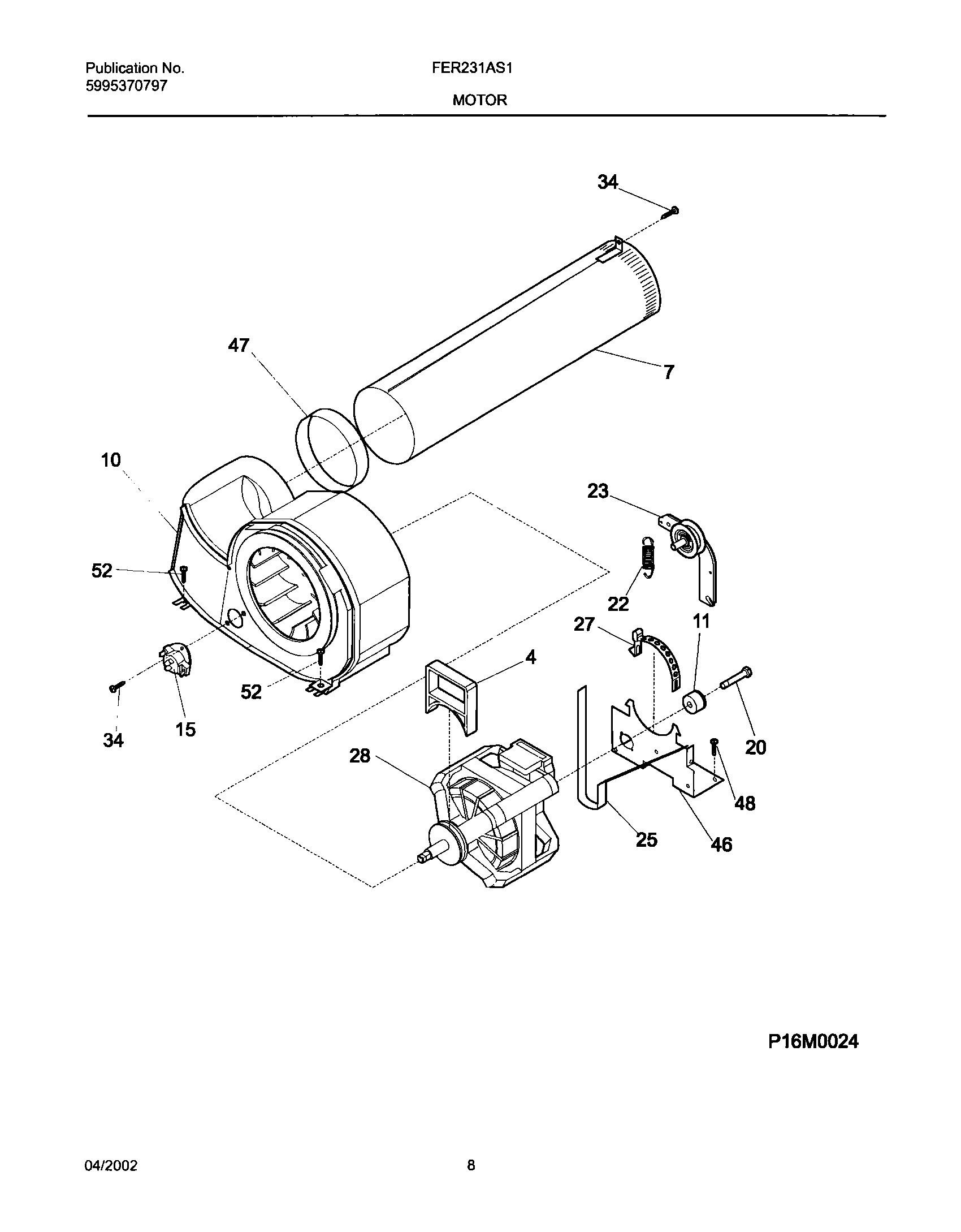 FER231AS1 | Motor,Blower | Electrolux | Appliance Parts