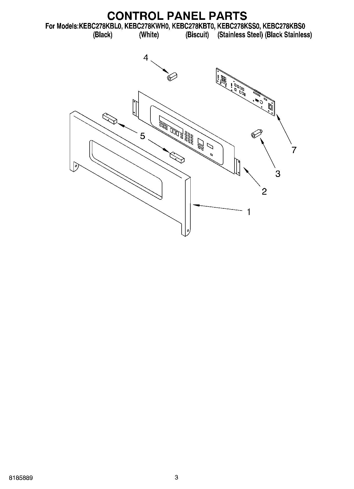 KEBC278KSS0 | Control Panel | Built In Oven | Thermal Convection Double ...