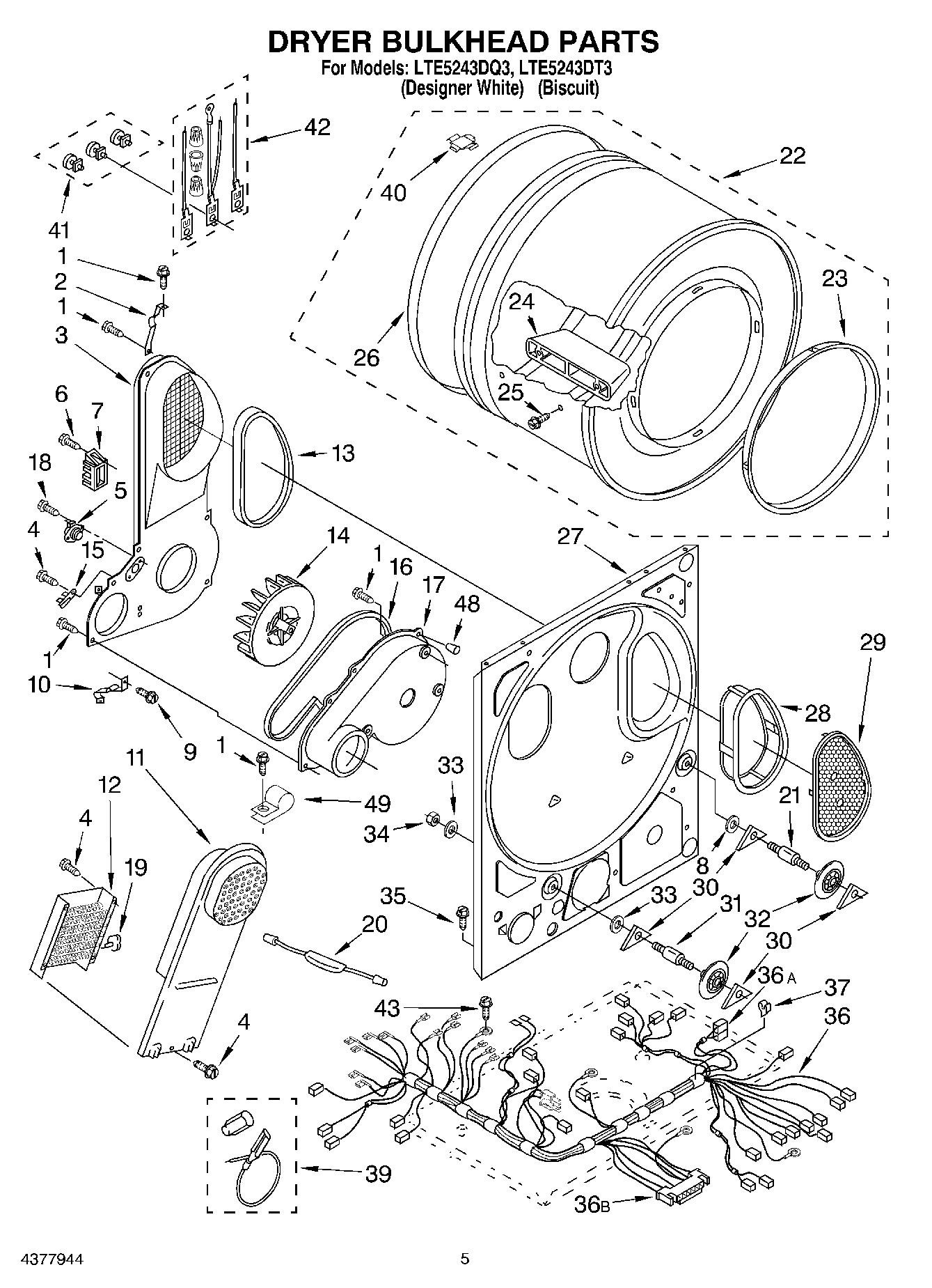 LTE5243DT3 | Dryer Bulkhead | Whirlpool Corporation